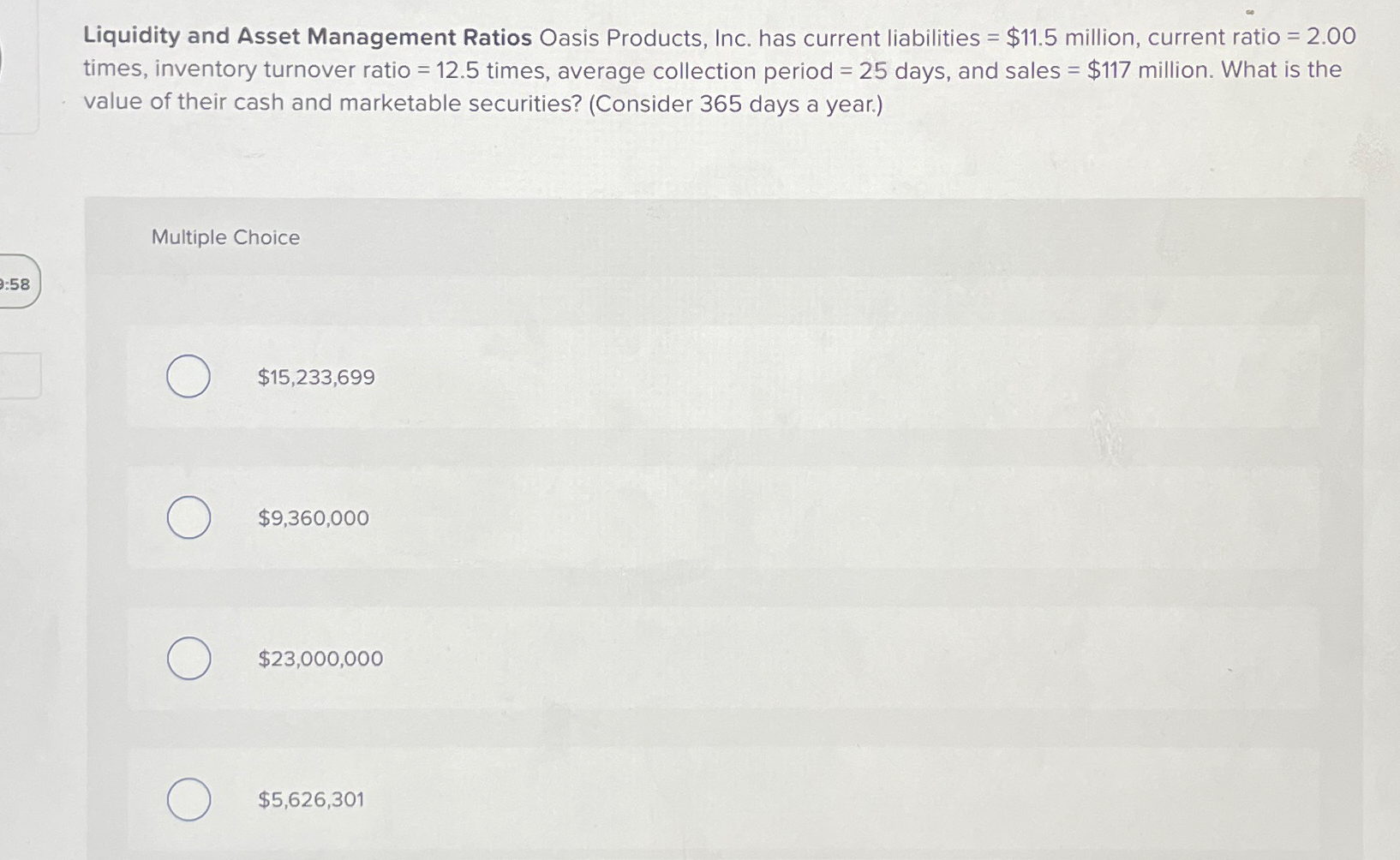 Solved Liquidity and Asset Management Ratios Oasis Products, | Chegg.com