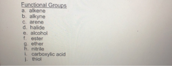Solved Identify the functional groups present in the | Chegg.com