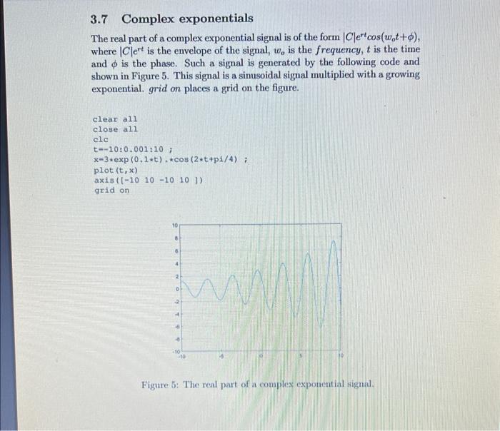 Solved 37 Complex Exponentials The Real Part Of A Complex 