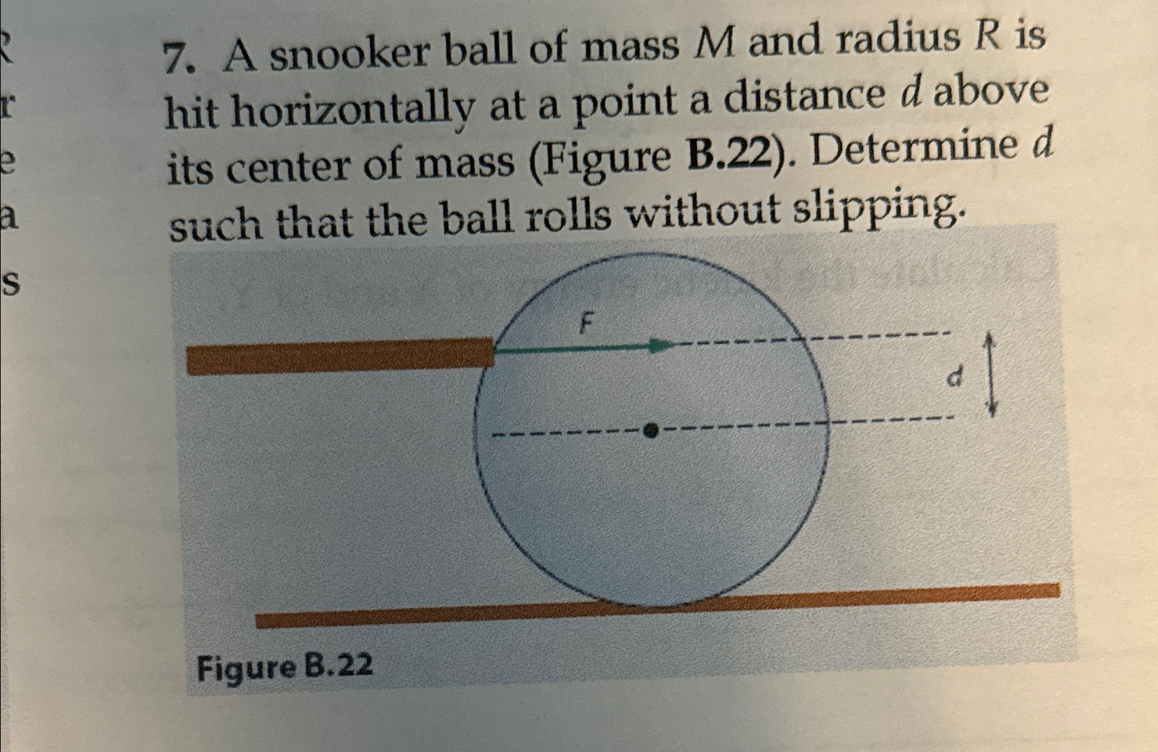 Solved A snooker ball of mass M ﻿and radius R ﻿is hit | Chegg.com