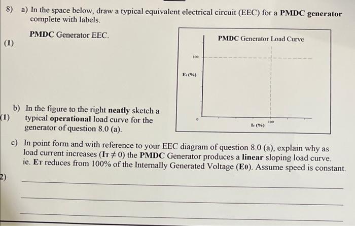8) a) In the space below, draw a typical equivalent | Chegg.com