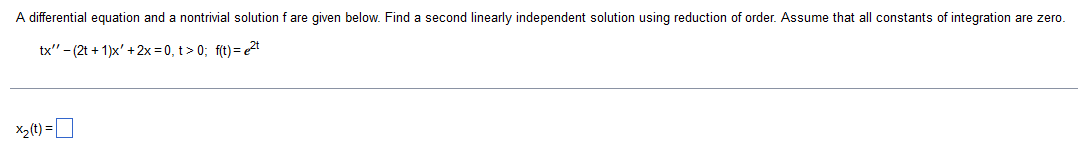 Solved A differential equation and a nontrivial solution f | Chegg.com