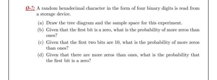 Solved Q 7 A Random Hexadecimal Character In The Form Of 5357