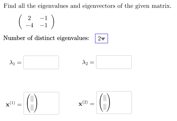 Solved Find all the eigenvalues and eigenvectors of ﻿the | Chegg.com