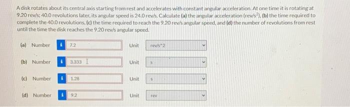 Solved A disk rotates about its central axis starting from | Chegg.com