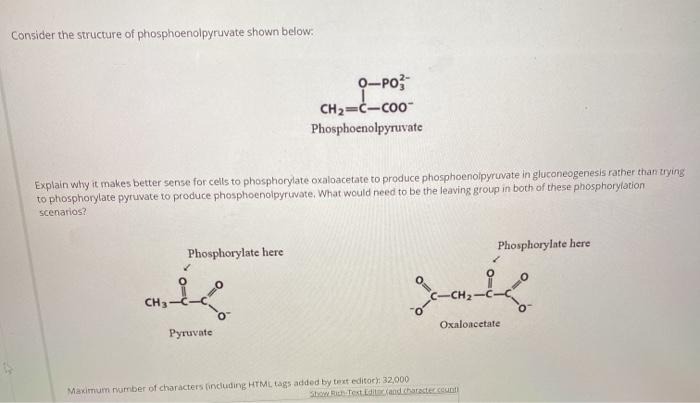 Solved Consider the structure of phosphoenolpyruvate shown | Chegg.com