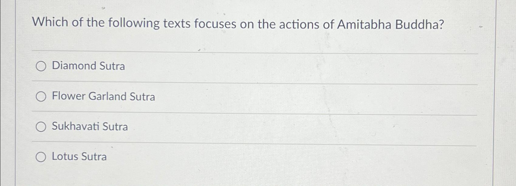 Solved Which of the following texts focuses on the actions | Chegg.com