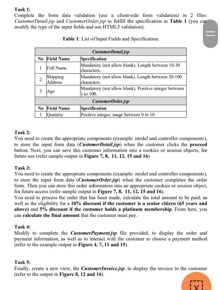 Solved Task 1: Complete the form data validation (use a | Chegg.com