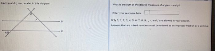 Solved Lines p and q are parallel in this diagram. What is | Chegg.com