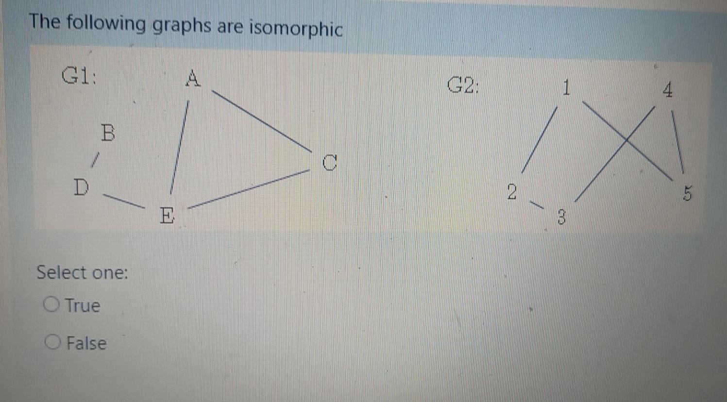 Solved The following graphs are isomorphic G1: G2: B D 2. 5 | Chegg.com