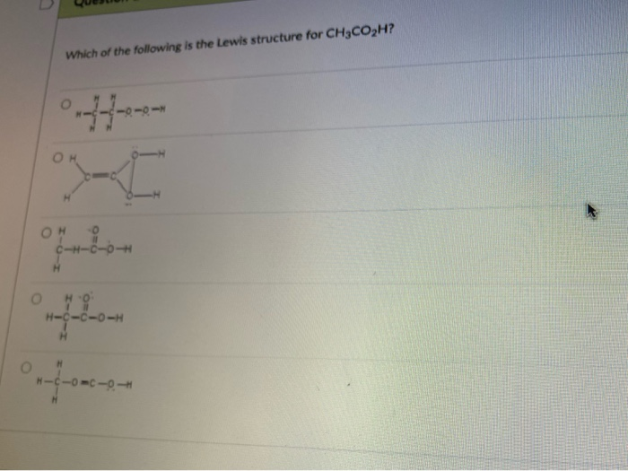 Solved Which of the following is the Lewis structure for | Chegg.com