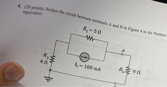 Solved 4. (20 points). Reduce the circuit between terminals | Chegg.com