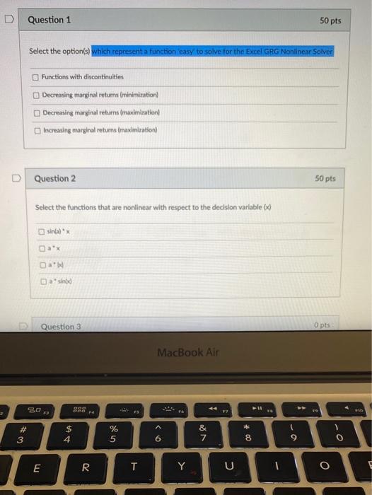 Solved which represents a function easy to solve for the | Chegg.com