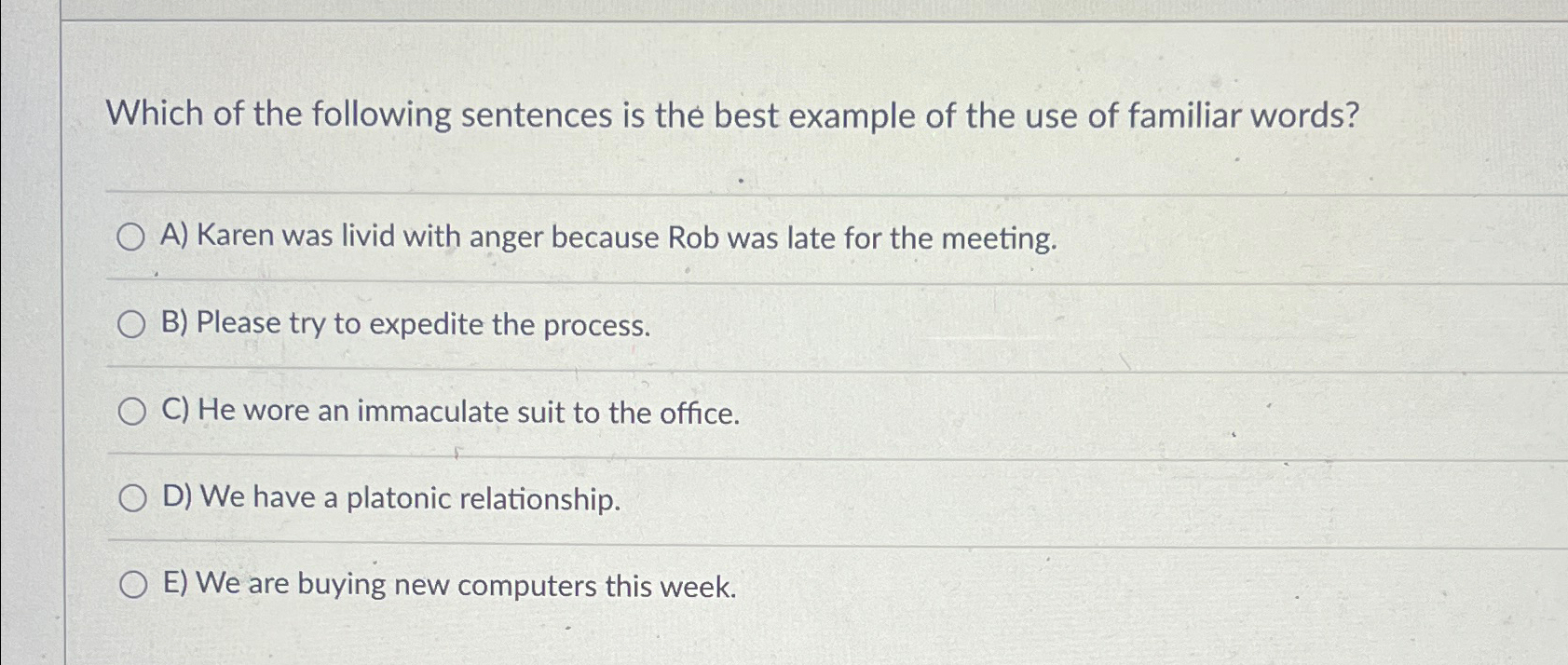 Solved Which of the following sentences is the best example | Chegg.com