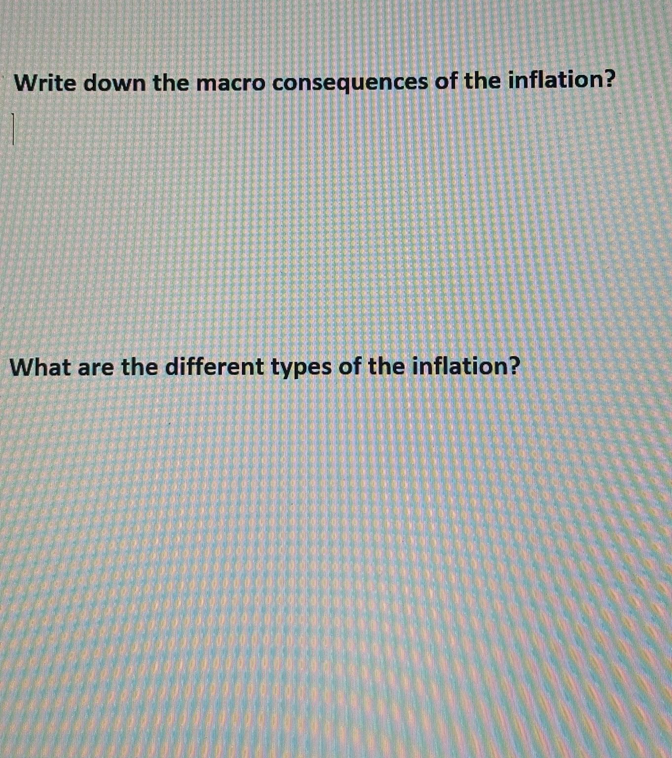 Solved Write down the macro consequences of the | Chegg.com