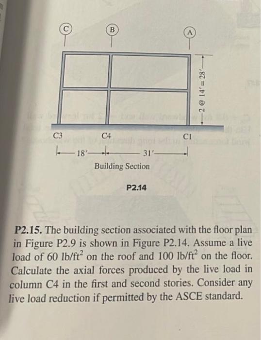 Solved P2.14 P2.15. The building section associated with the | Chegg.com