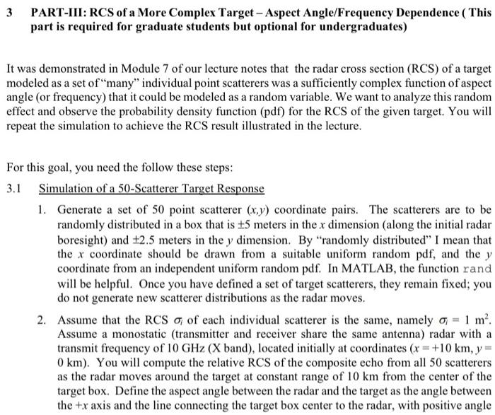 3 PART-III: RCS of a More Complex Target - Aspect | Chegg.com