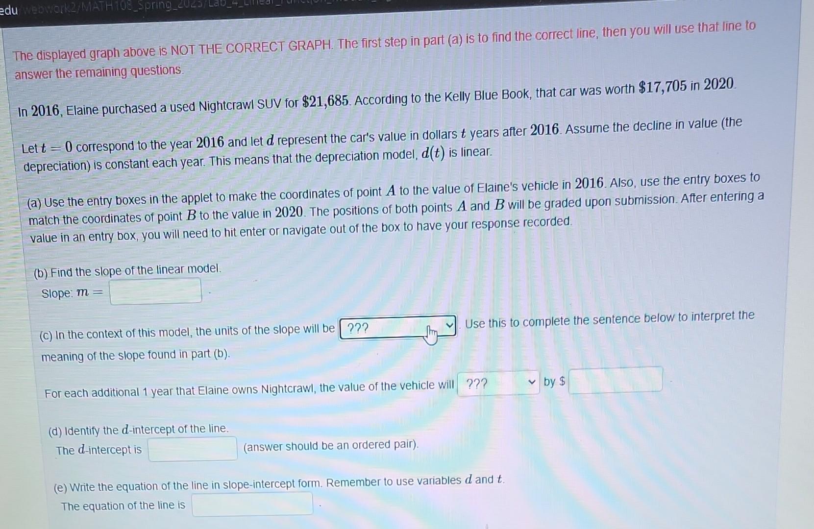 Solved (15The displayed graph above is NOT THE CORRECT | Chegg.com
