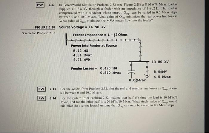 Solved PW 2.32 In PowerWorld Simulator Problem 2.32 (sec | Chegg.com