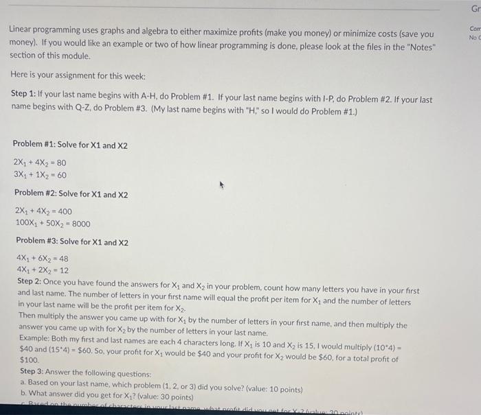 Solved Linear programming uses graphs and algebra to either | Chegg.com