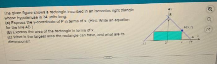 Solved The given figure shows a rectangle inscribed in an | Chegg.com