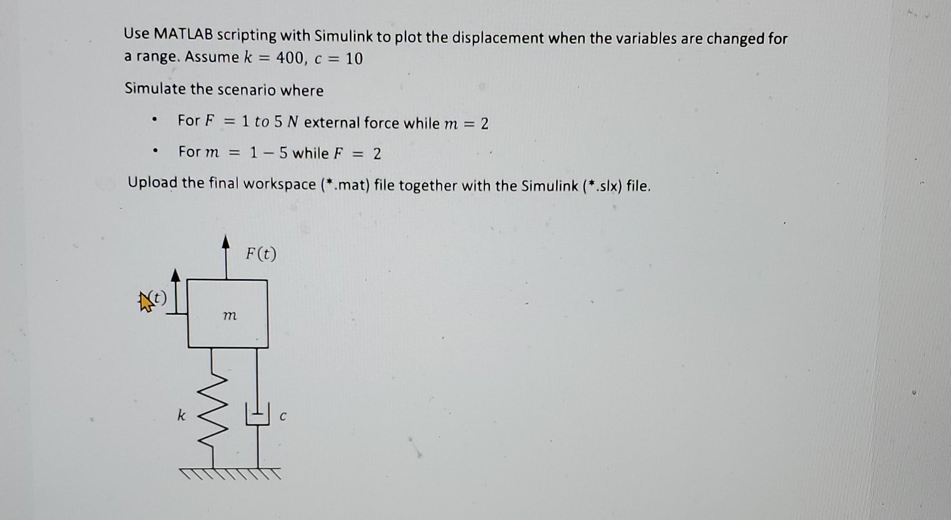 Solved Use MATLAB scripting with Simulink to plot the | Chegg.com