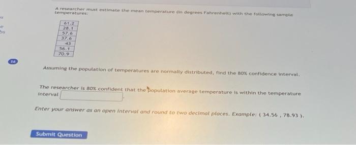 Solved temperatures: Assuming the poputation of temperatures | Chegg.com