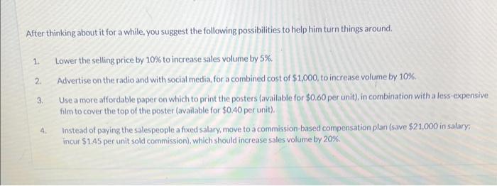 Solved Matthew, the owner of a local poster shop, comes to | Chegg.com