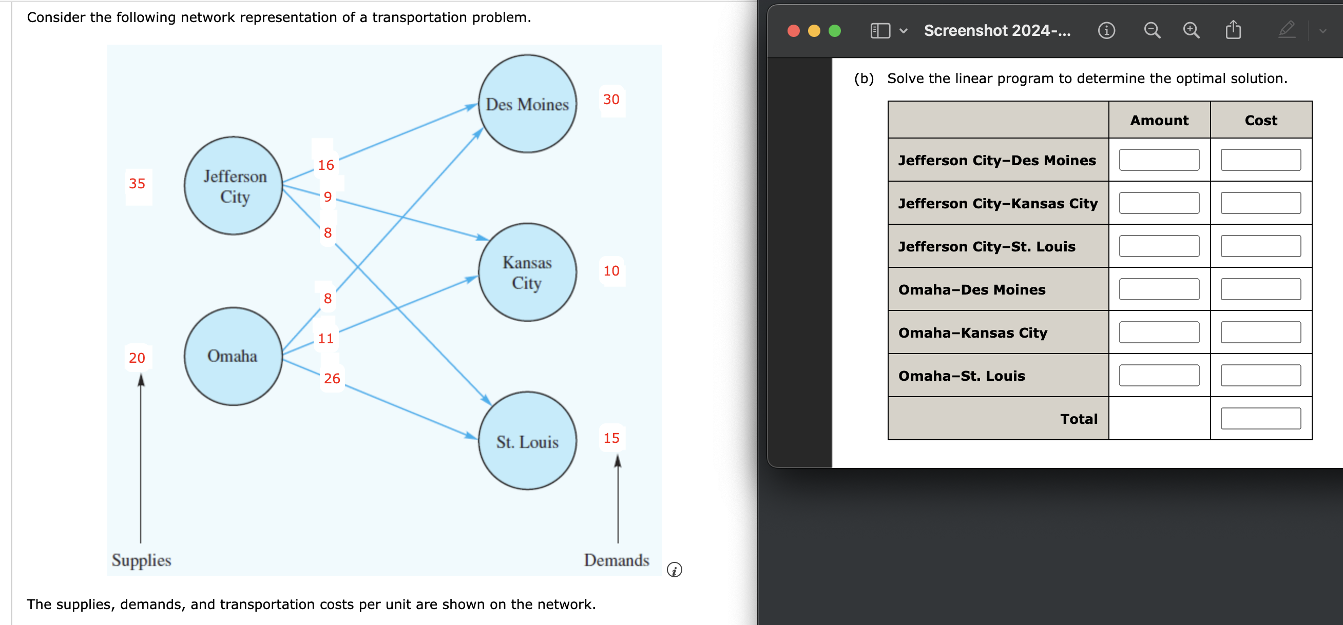 Solved Consider the following network representation of a | Chegg.com