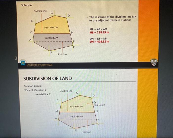 SUBDIVISION OF LAND Tabulation of Tract ABCDP Course | Chegg.com