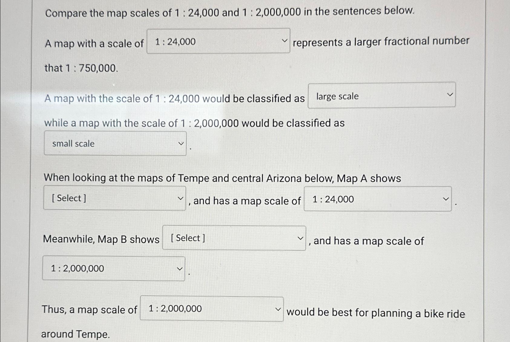 Solved Compare the map scales of 1:24,000 ﻿and 1:2,000,000 | Chegg.com