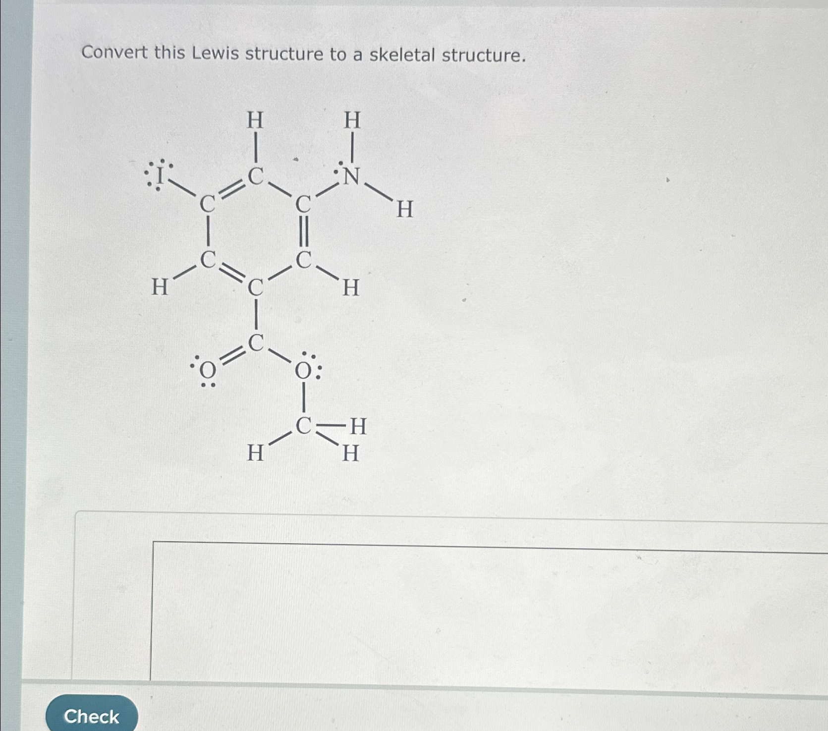 Solved Convert this Lewis structure to a skeletal structure. | Chegg.com