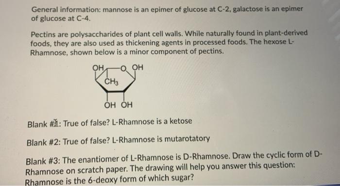 Solved General information: mannose is an epimer of glucose | Chegg.com