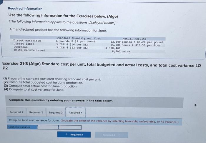 Solved Required information Use the following information | Chegg.com