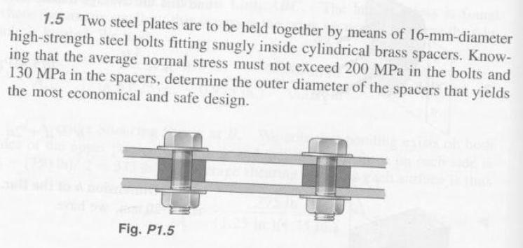 Solved Two steel plates are to be held together by means of | Chegg.com