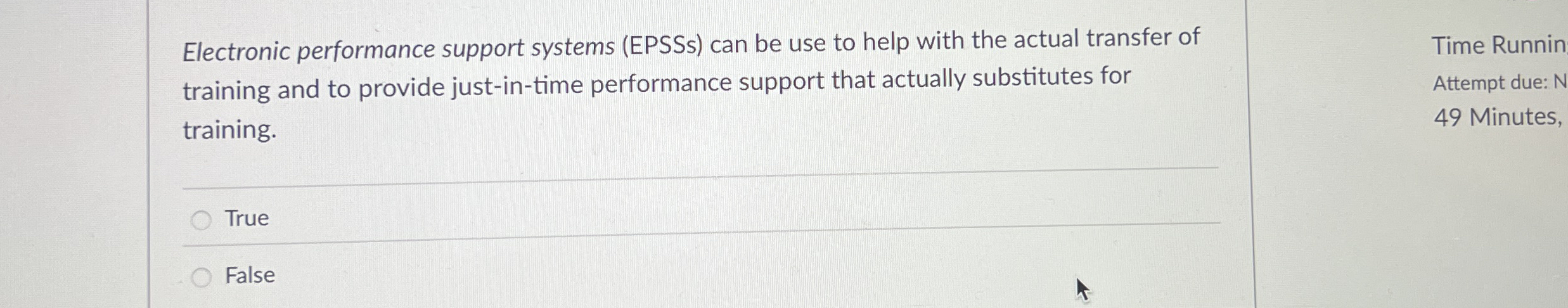 Solved Electronic performance support systems (EPSSs) ﻿can | Chegg.com