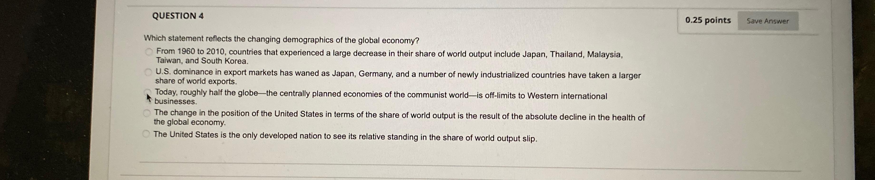 Solved QUESTION 40.25 ﻿pointsWhich statement reflects the | Chegg.com