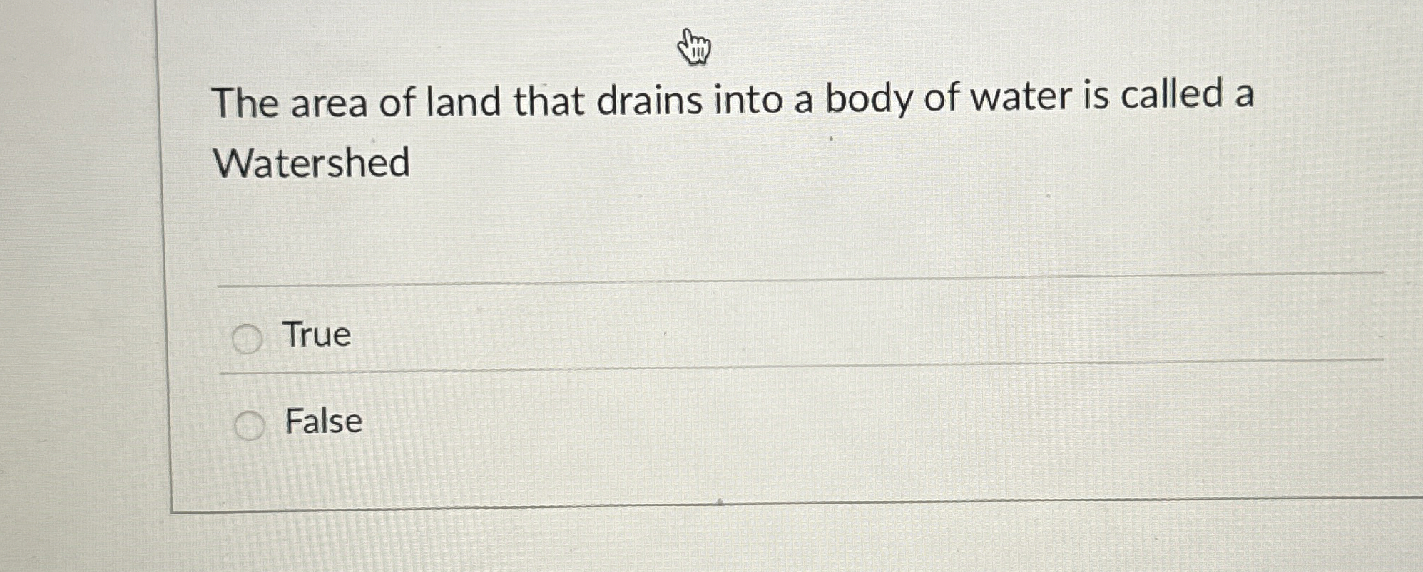 High Quality SOLUTION The area of land that drains into a body of water is | Chegg.com