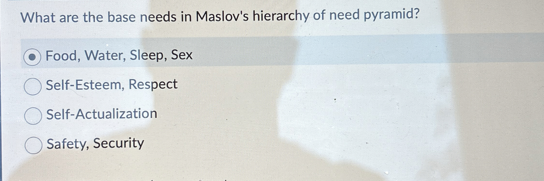What are the base needs in Maslov's hierarchy of need | Chegg.com