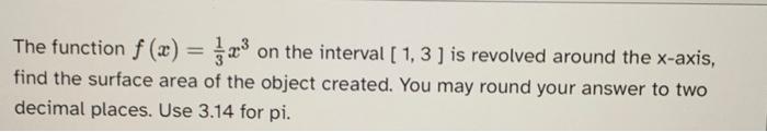 Solved The function f(x)=31x3 on the interval [1,3] is | Chegg.com