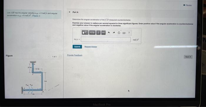 Solved Link Ab Has The Angular Velocity Wab 2rad S And