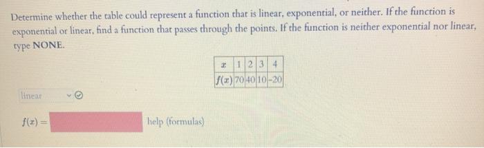 Solved Determine whether the table could represent a | Chegg.com