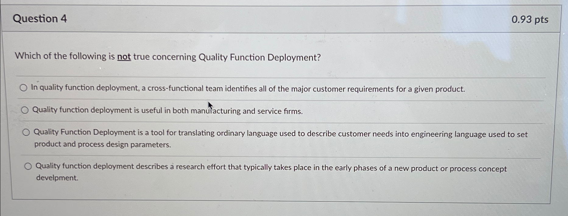 Solved Question 40.93 ﻿ptsWhich of the following is not true | Chegg.com