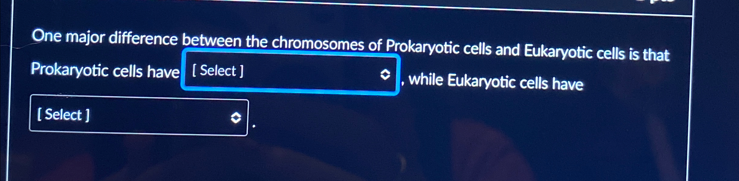 Solved One major difference between the chromosomes of | Chegg.com