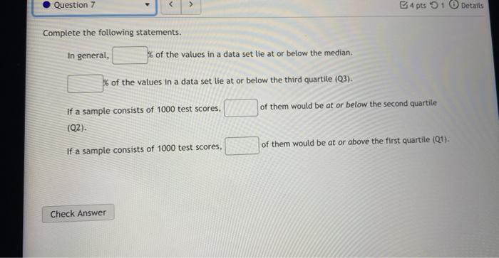 Solved Complete the following statements. In general, \% of | Chegg.com