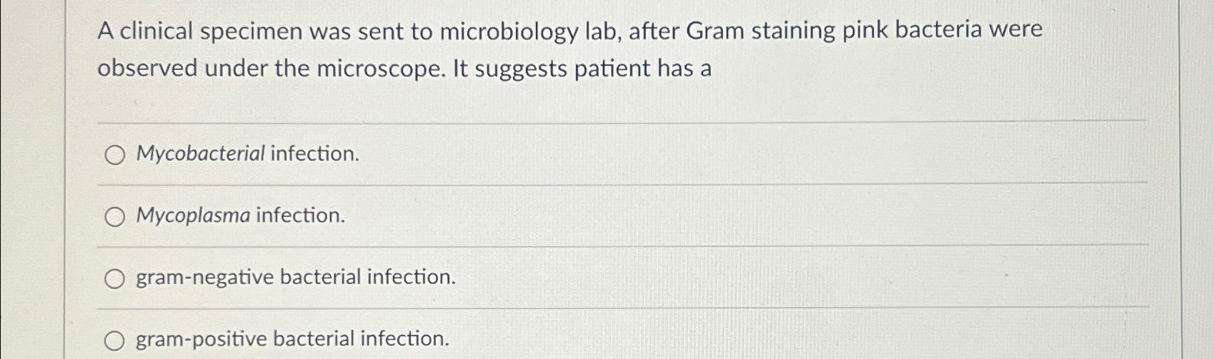 Solved A clinical specimen was sent to microbiology lab, | Chegg.com