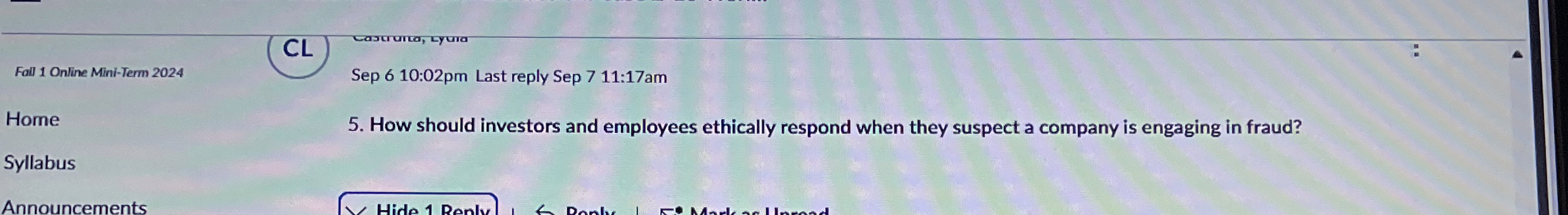 Solved 5. ﻿How should investors and employees ethically | Chegg.com