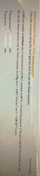 Solved Tutored Practice Problem 10.5.3 cm Calculate pressure | Chegg.com