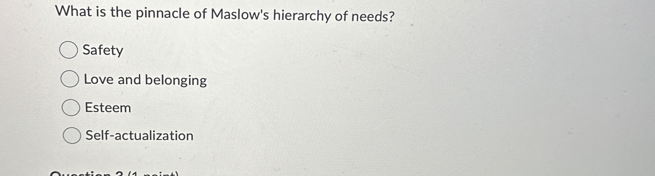 Solved What is the pinnacle of Maslow's hierarchy of | Chegg.com