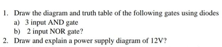 Solved 1. Draw the diagram and truth table of the following | Chegg.com